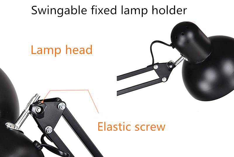 Metal Floor Lamp, Adjustable Architect Swing Arm Standing Lamp with Heavy Duty Base, Eye-Caring Reading/Drawing Lamp with On/Off Switch for Living Room, Bedroom, Study Room, Office