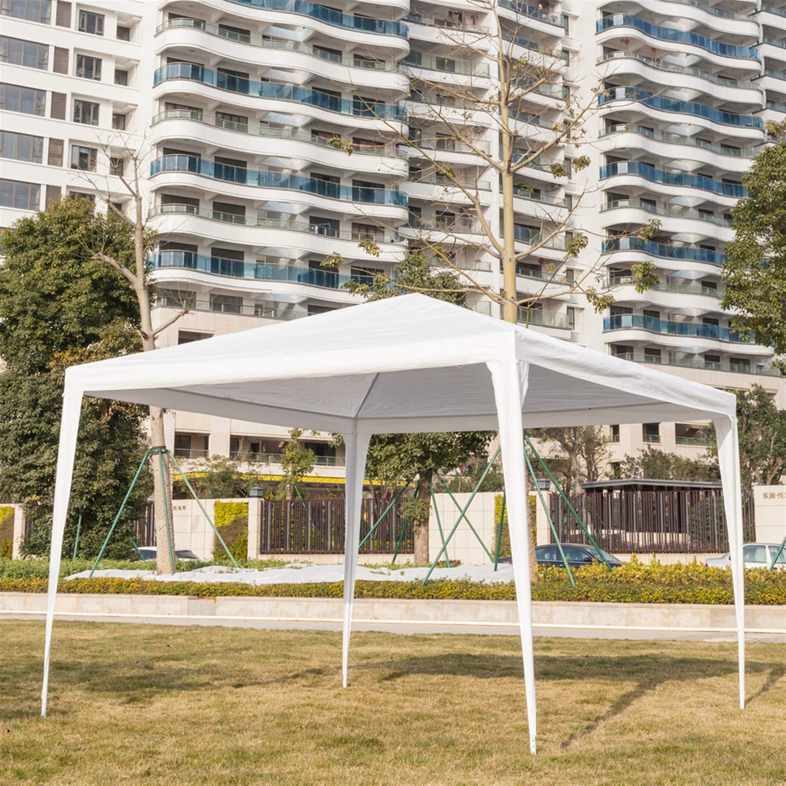 10'x10' Outdoor Party Tent,Canopy Tent Wedding Birthday Tent with 3 Sidewalls,Pop Up Canopy for Parties, White Canopy Tent Outside Gazebo Event Tents for Garden,Patio and Backyard