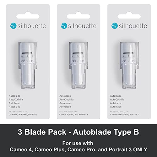 Silhouette AutoBlade - Pack of 3 Blades for Use with Cameo 4 with 50 Designs