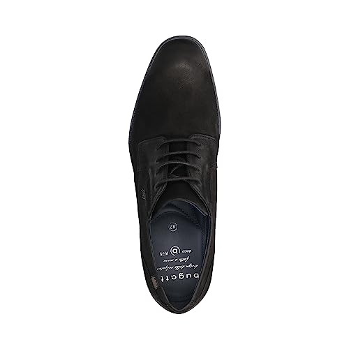 bugatti Men's City Business lace Shoes, Black White, 11