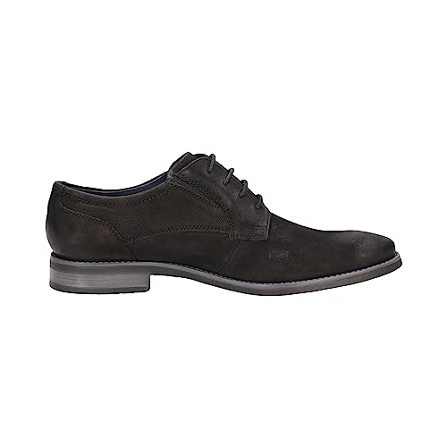 bugatti Men's City Business lace Shoes, Black White, 11