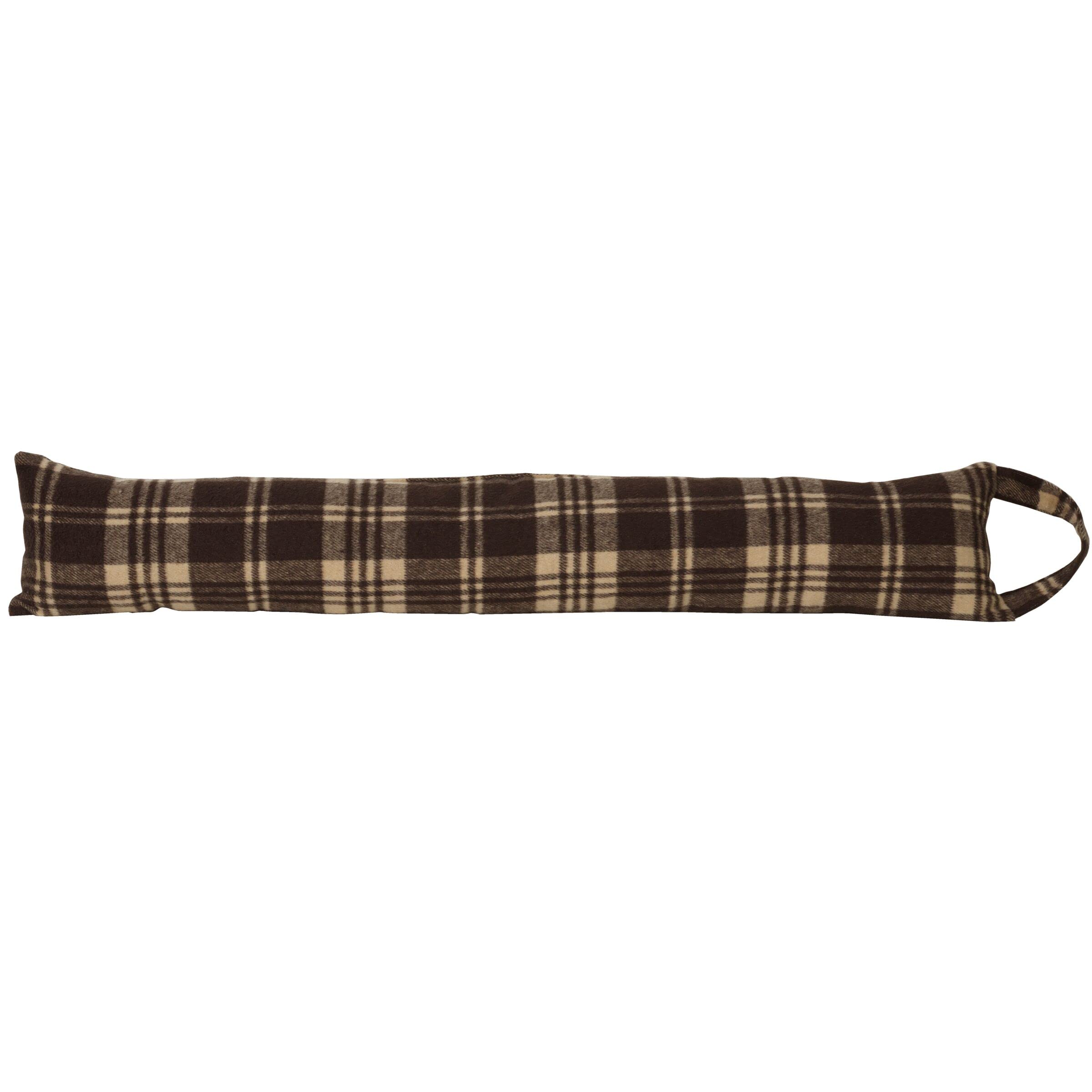 Elements 32.7x2.76x5.91 Inch Brown and Tan Plaid Welcome Fabric Draft Stopper
