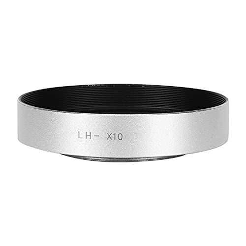 Hood,52Mm Silver Lens Hood,Fuji X10 Lens Hoodlhx10 Beautiful Appearance Hollow Metal Compact Detachable Camera Lens Hood for Fuji X10/X20/X30(Argent) (Sliver)