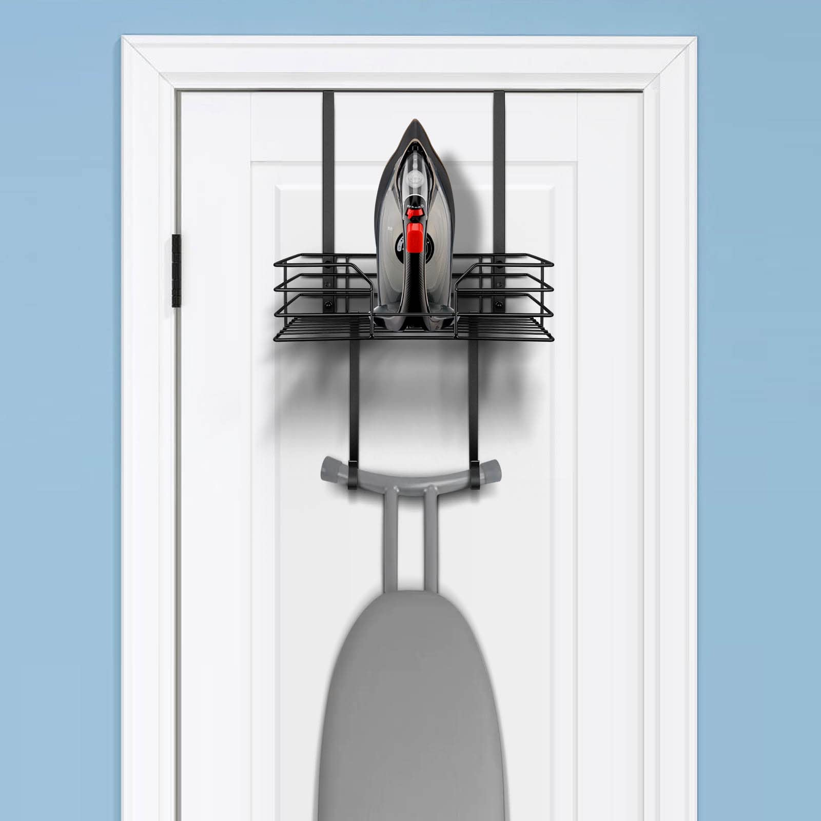pelreame,Over The Door Ironing Board,Ironing Board Wall Mount,Ironing Board Hanger,Over The Door Ironing Board Holder,Iron Holder Wall Mount,Door Ironing Board,Laundry Room Organization and Storage