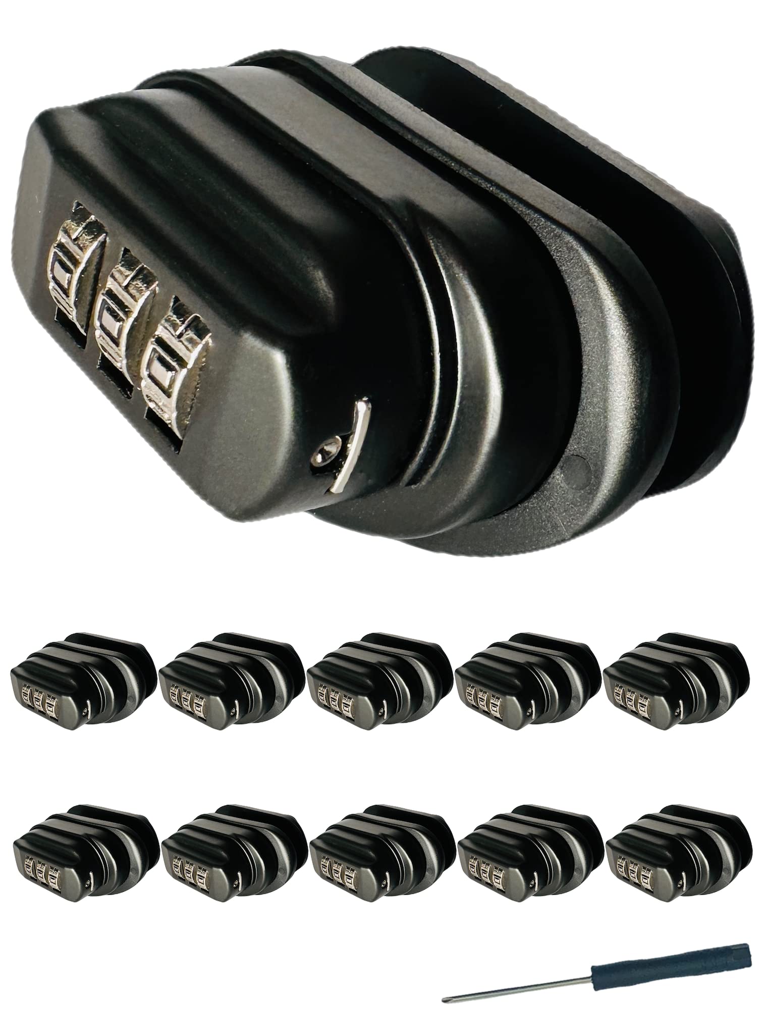 Lockforall Gun Trigger Lock, 3 Digit Set Own Combination Lock Password- Universal Fits with BB Gun Firearms Shotgun, Handgun, Pistol. (Black*10 Pack)