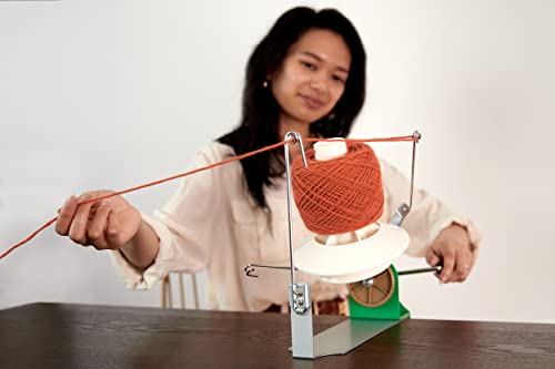 Olikraft Large Capacity Yarn Winder - Hand Operated Metal Yarn Ball Winder. Support 10 to 16 oz of Yarn Fiber Wool String (Stainless Steel)