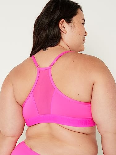 Victoria's Secret Pink Ultimate Racerback Sports Bra, Low Impact Bras for Women, Athletic, Pink (XL)