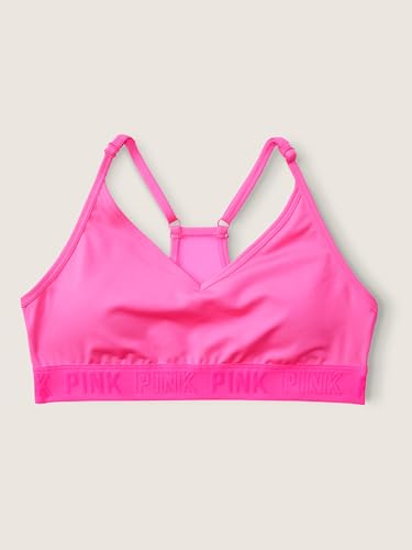 Victoria's Secret Pink Ultimate Racerback Sports Bra, Low Impact Bras for Women, Athletic, Pink (XL)