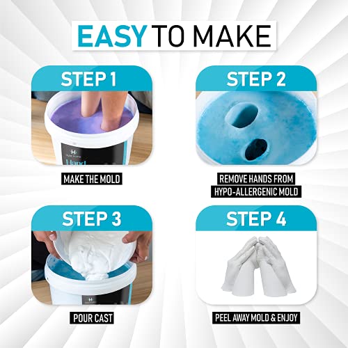 XL Hand Casting Kit for Families, Up to 6 Hands (Adults and Children) | Hand Hold Mold Plaster Casting DIY Keepsake Hands Sculpture Kit