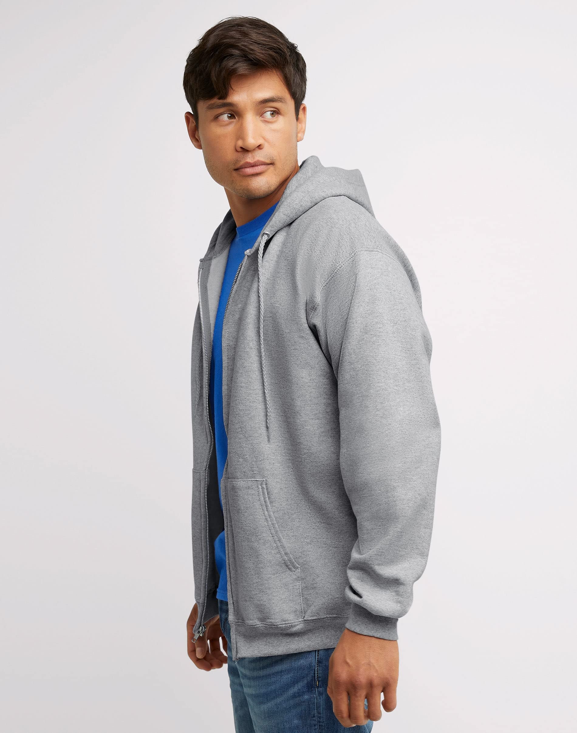 Hanes Ultimate Full-Zip Hoodie, Men's Hooded Fleece Sweatshirt with Zipper, Dark Chocolate