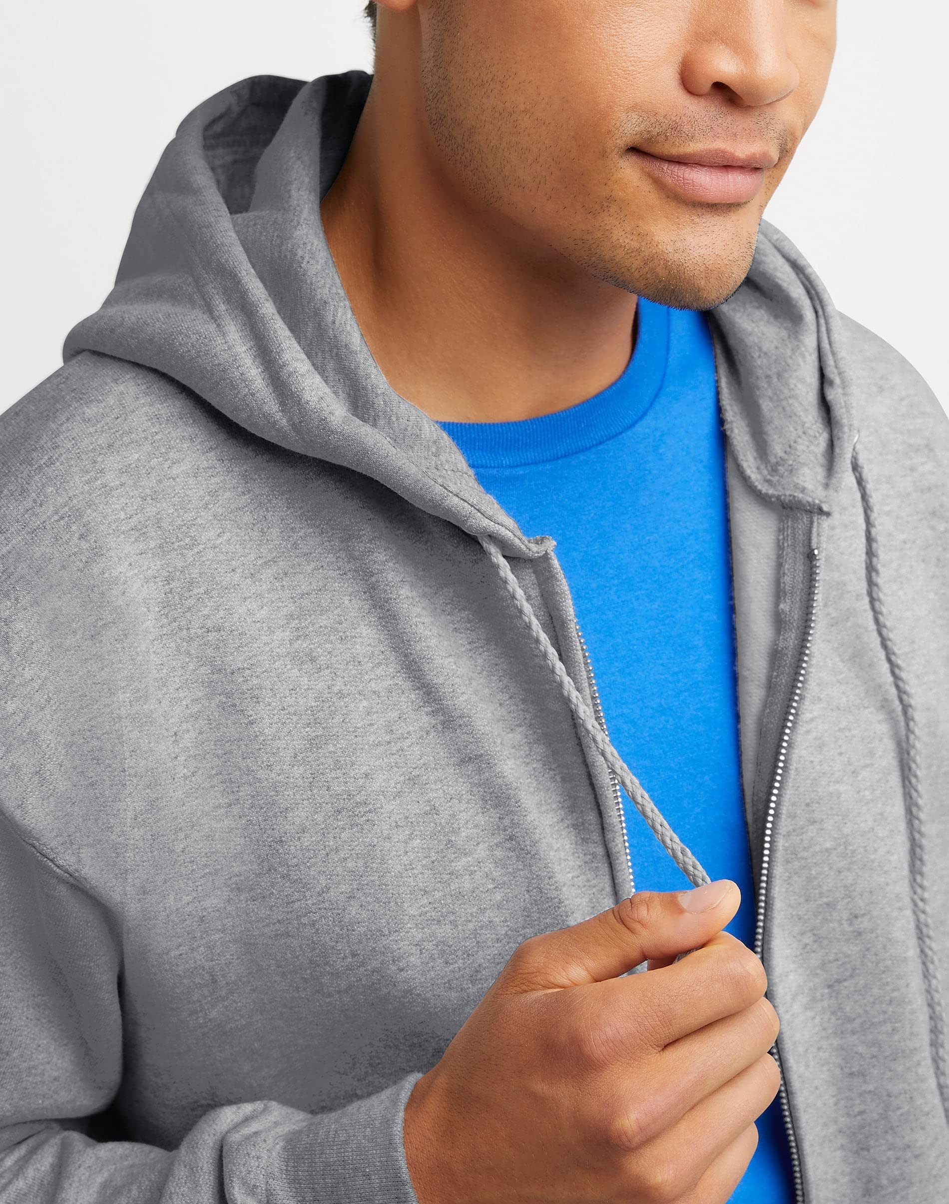 Hanes Ultimate Full-Zip Hoodie, Men's Hooded Fleece Sweatshirt with Zipper, Dark Chocolate