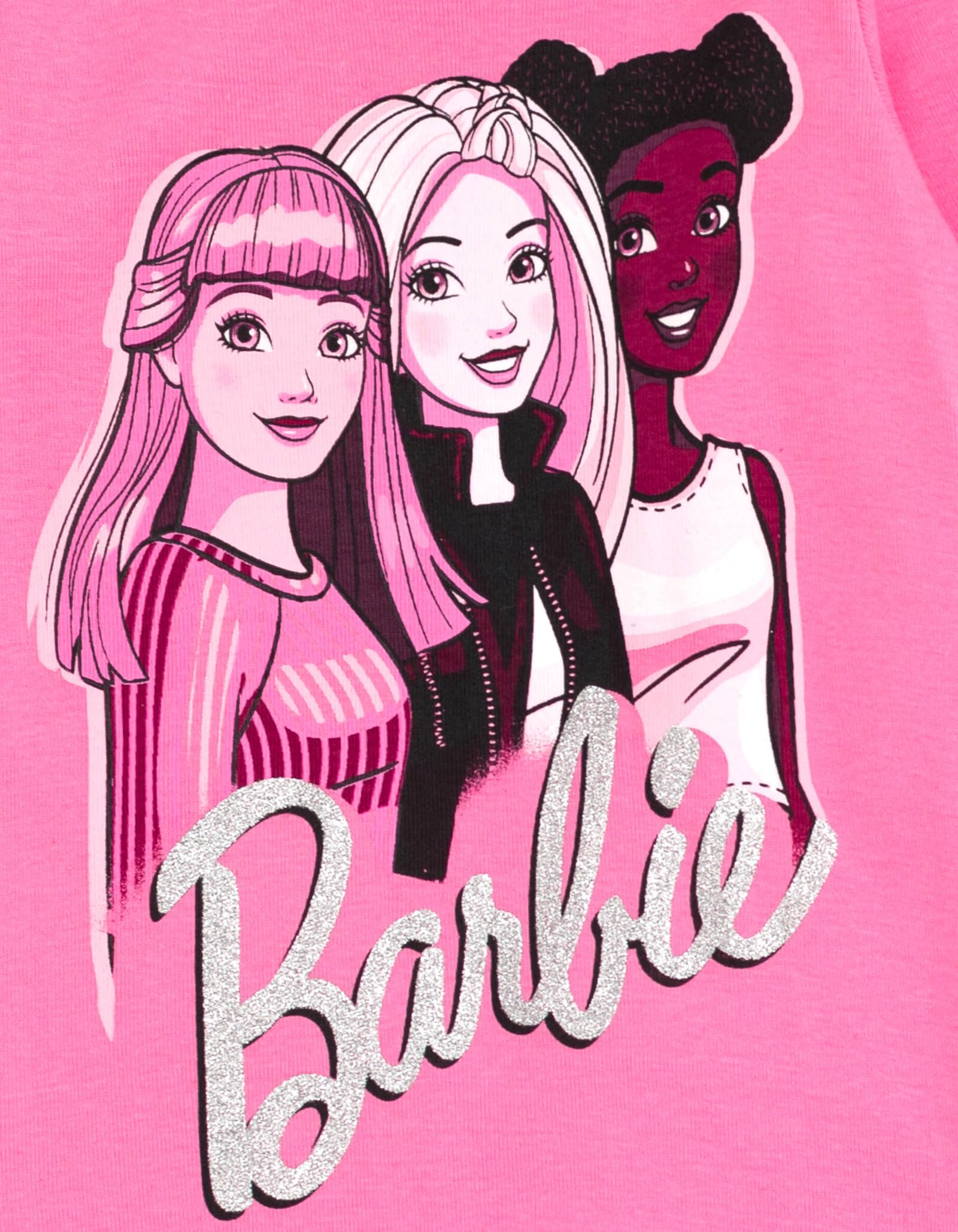 Barbie Little Girls T-Shirt and Pants Pink/Black 7-8