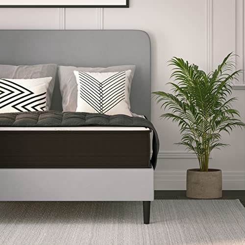 Flash Furniture Dream 10" Hybrid Spring and Foam Mattress in a Box, High Density Foam and Spring Hybrid Mattress for Pressure Relief, Full