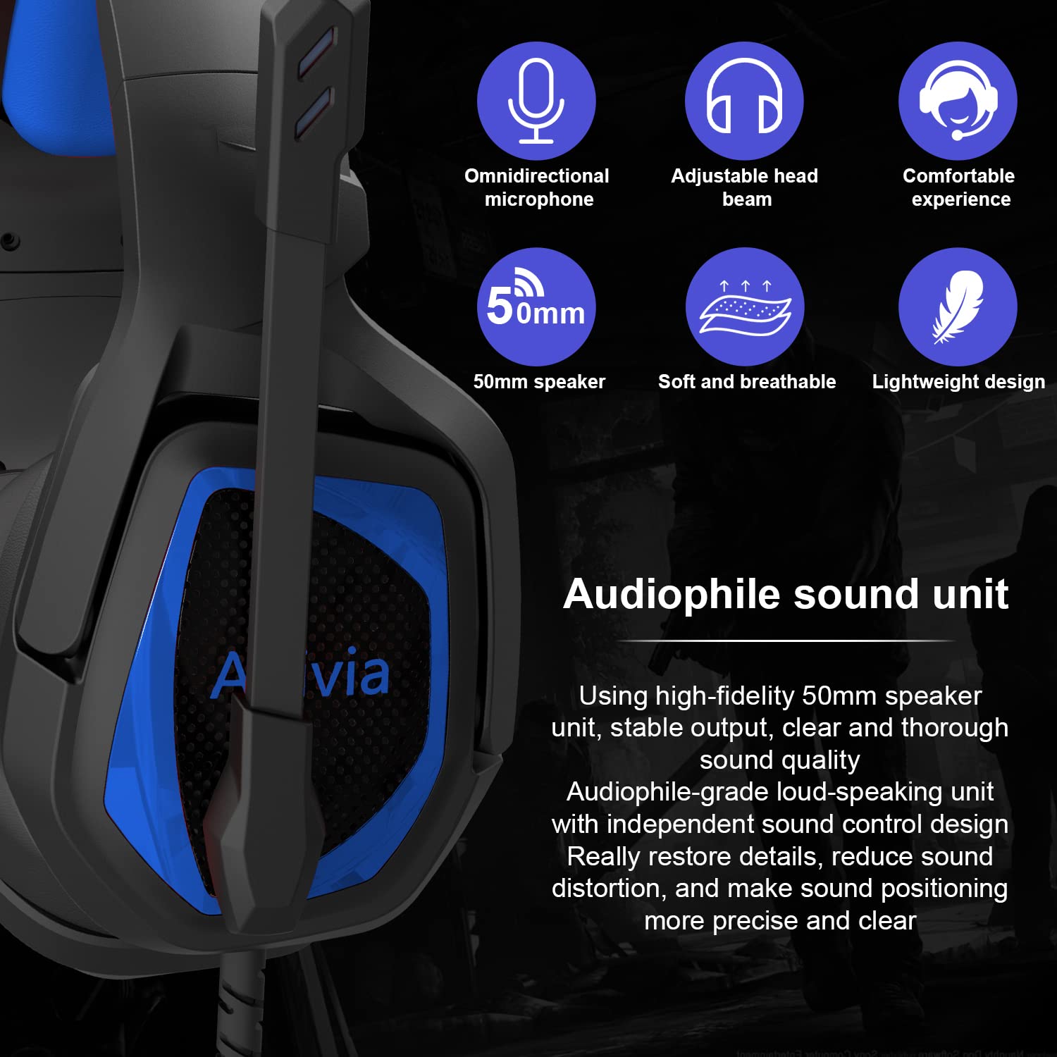 SADES Stereo Gaming Headset 3.5mm for P'S4 PC X'box One P'S5 Controller, Noise Cancelling Over Ear Headphones with Mic, Soft Memory Earmuffs for Multi-Platforms