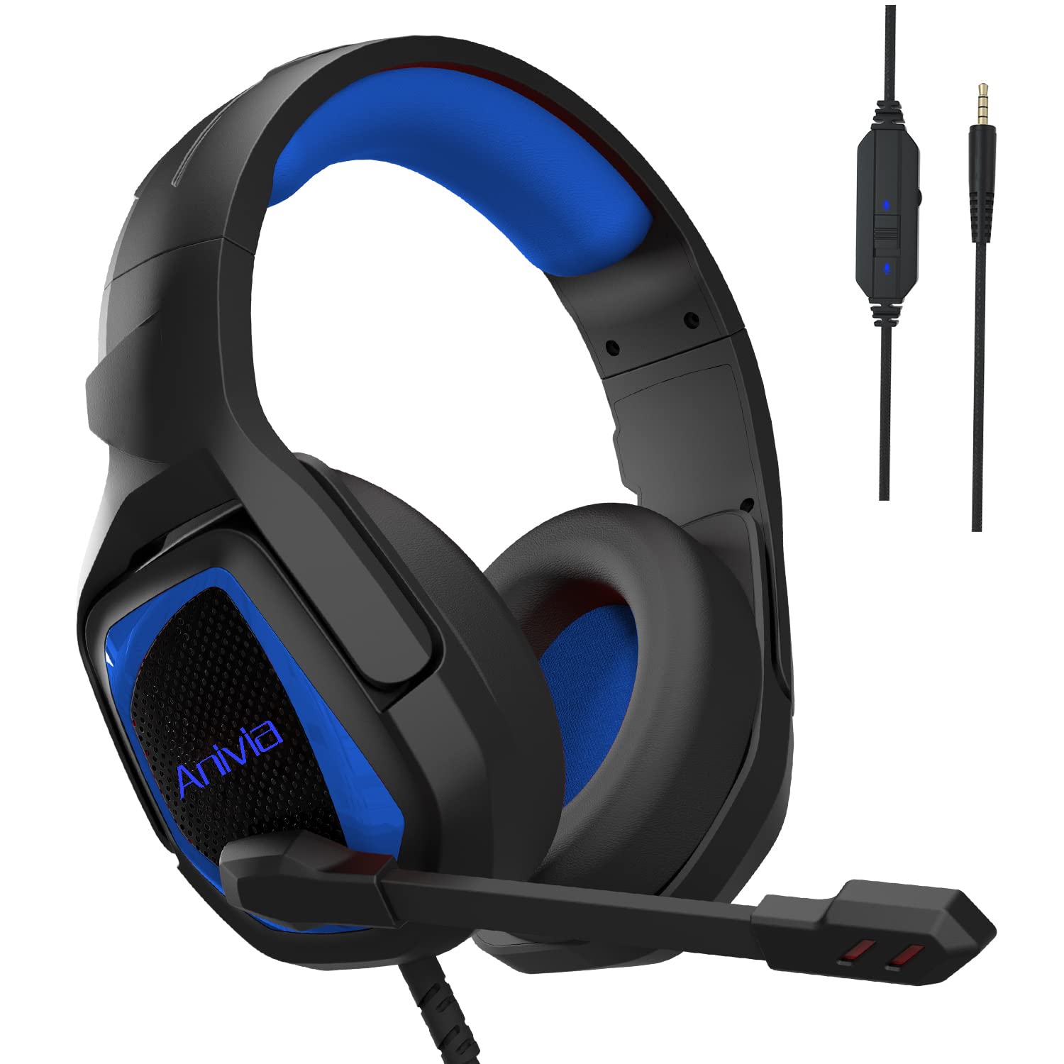 SADES Stereo Gaming Headset 3.5mm for P'S4 PC X'box One P'S5 Controller, Noise Cancelling Over Ear Headphones with Mic, Soft Memory Earmuffs for Multi-Platforms