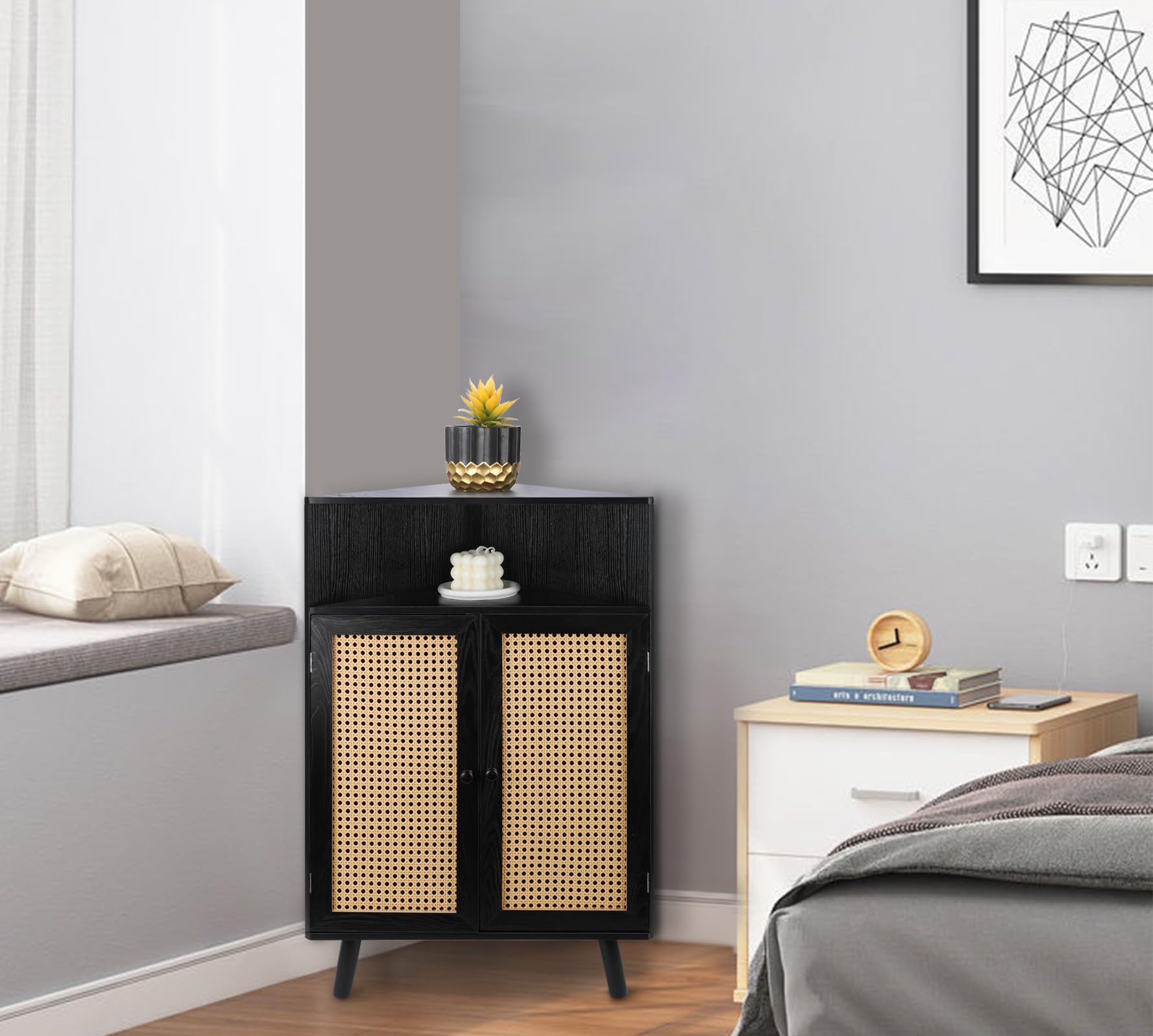 ZYBT Corner Cabinet Organizer with Doors