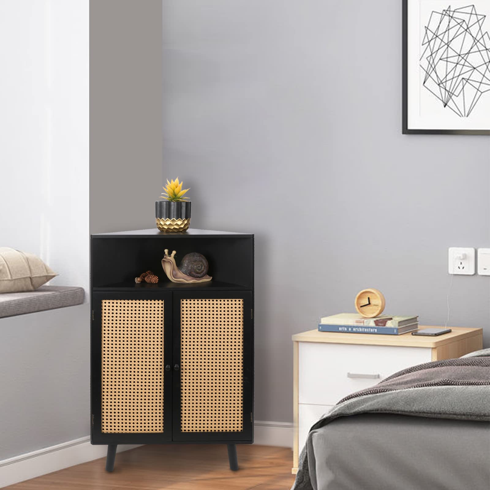 ZYBT Corner Cabinet Organizer with Doors