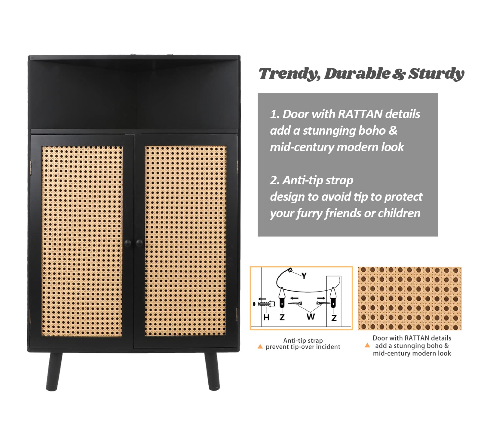 ZYBT Corner Cabinet Organizer with Doors
