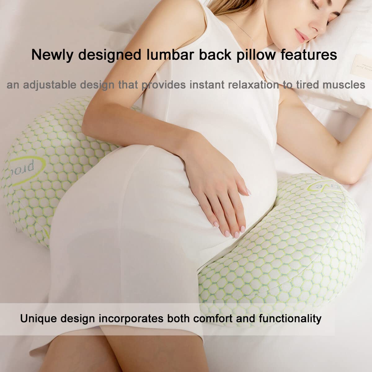 TEKINGMU Pregnancy Pillows for Sleeping, Maternity Pillow, Pregnancy Body Pillow Support for Back, Legs, Belly, Hips of Pregnant Women, Detachable and Adjustable with Pillow Cover Preg-S-White