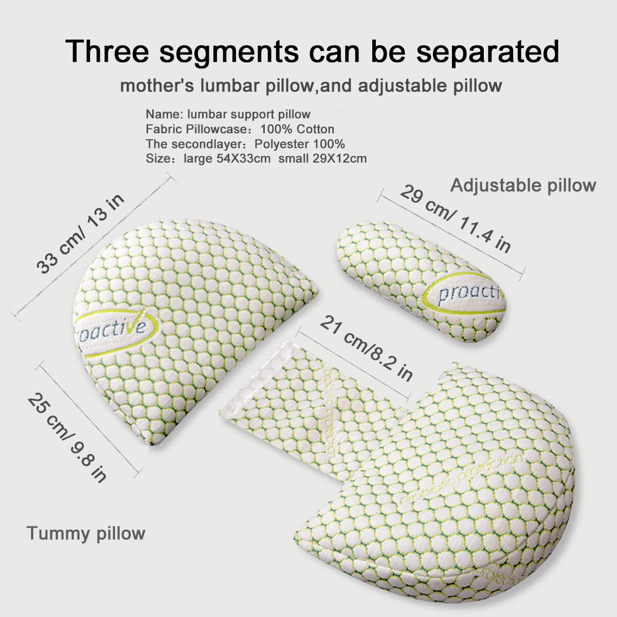 TEKINGMU Pregnancy Pillows for Sleeping, Maternity Pillow, Pregnancy Body Pillow Support for Back, Legs, Belly, Hips of Pregnant Women, Detachable and Adjustable with Pillow Cover Preg-S-White