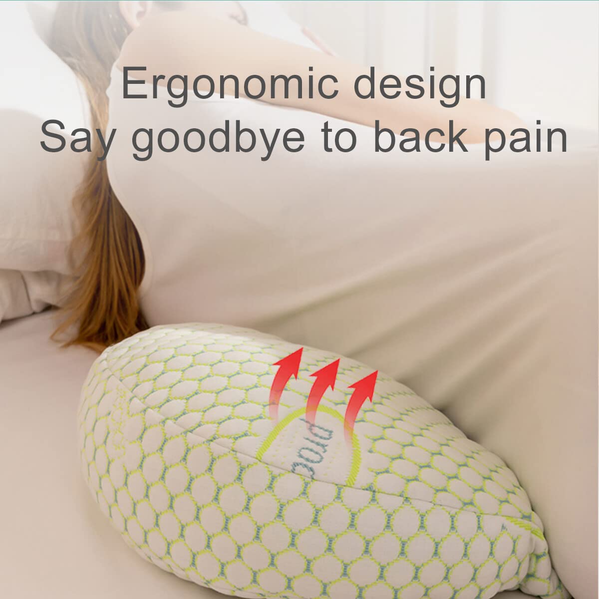 TEKINGMU Pregnancy Pillows for Sleeping, Maternity Pillow, Pregnancy Body Pillow Support for Back, Legs, Belly, Hips of Pregnant Women, Detachable and Adjustable with Pillow Cover Preg-S-White