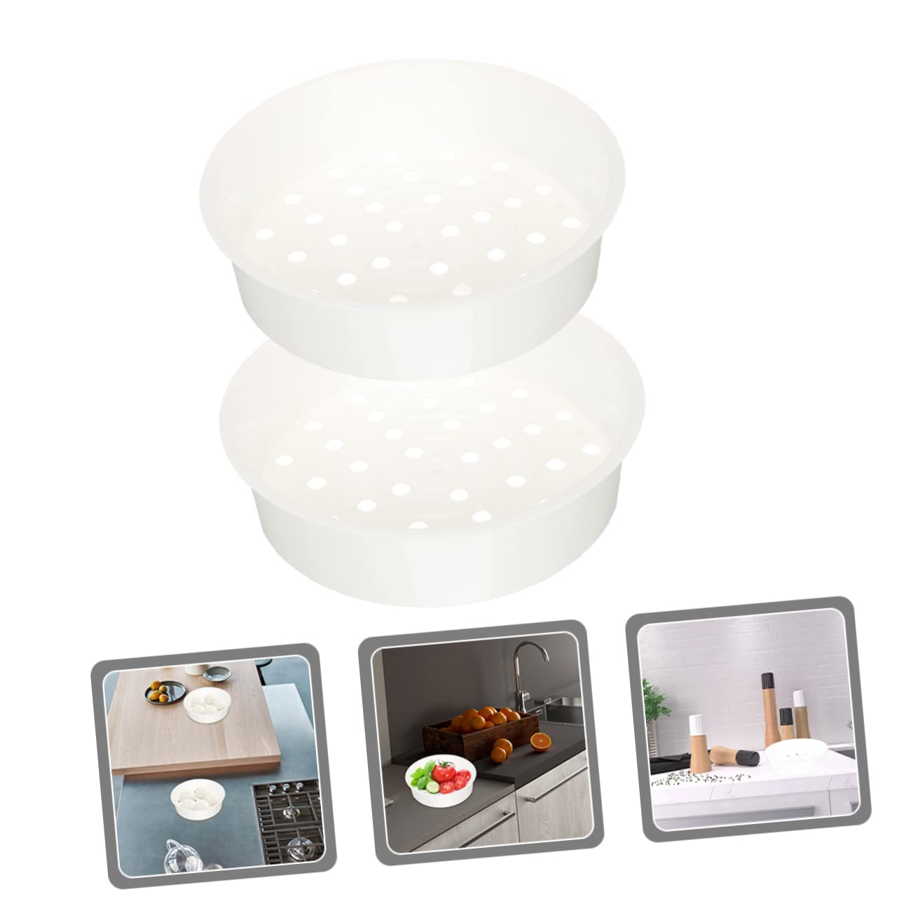 Zerodeko 4 pcs rice cooker steamer food steamer steam basket steamer insert basket steaming rack stand sticky rice steamer basket buns steamer basket veggie steamer liner pp filter white