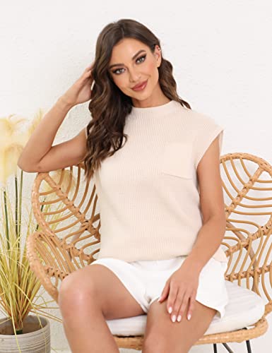 SCUSTY Summer Two Piece Sweater Sets for Women Trendy Lounge Sets Knit Crochet Pullover Top High Waist Short Pants Outfits(White-XS)