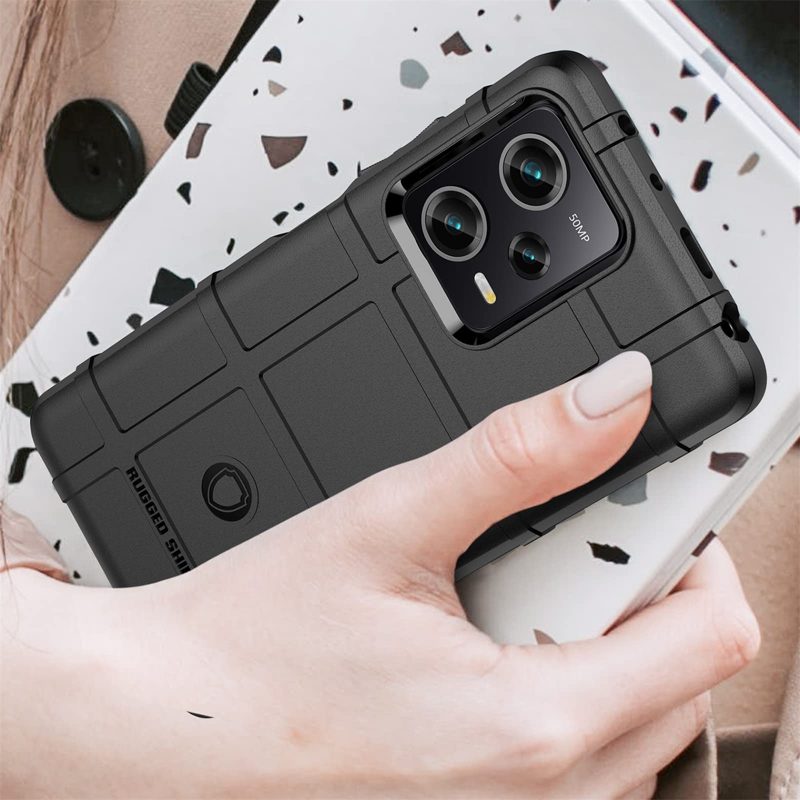 Ephoou Slim Phone Case for Xiaomi Redmi Note 12 Pro 5G, Rugged Shield with Military Grade Shockproof Protection Case Compatible with Redmi Note 12 Pro 5G /Note 12 Pro Speed/Poco X5 Pro HD-Black