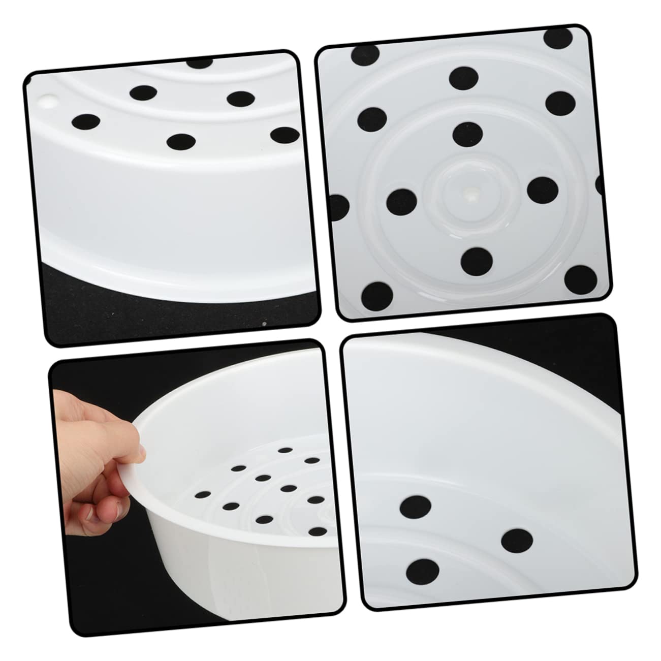 Zerodeko 4 pcs rice cooker steamer food steamer steam basket steamer insert basket steaming rack stand sticky rice steamer basket buns steamer basket veggie steamer liner pp filter white