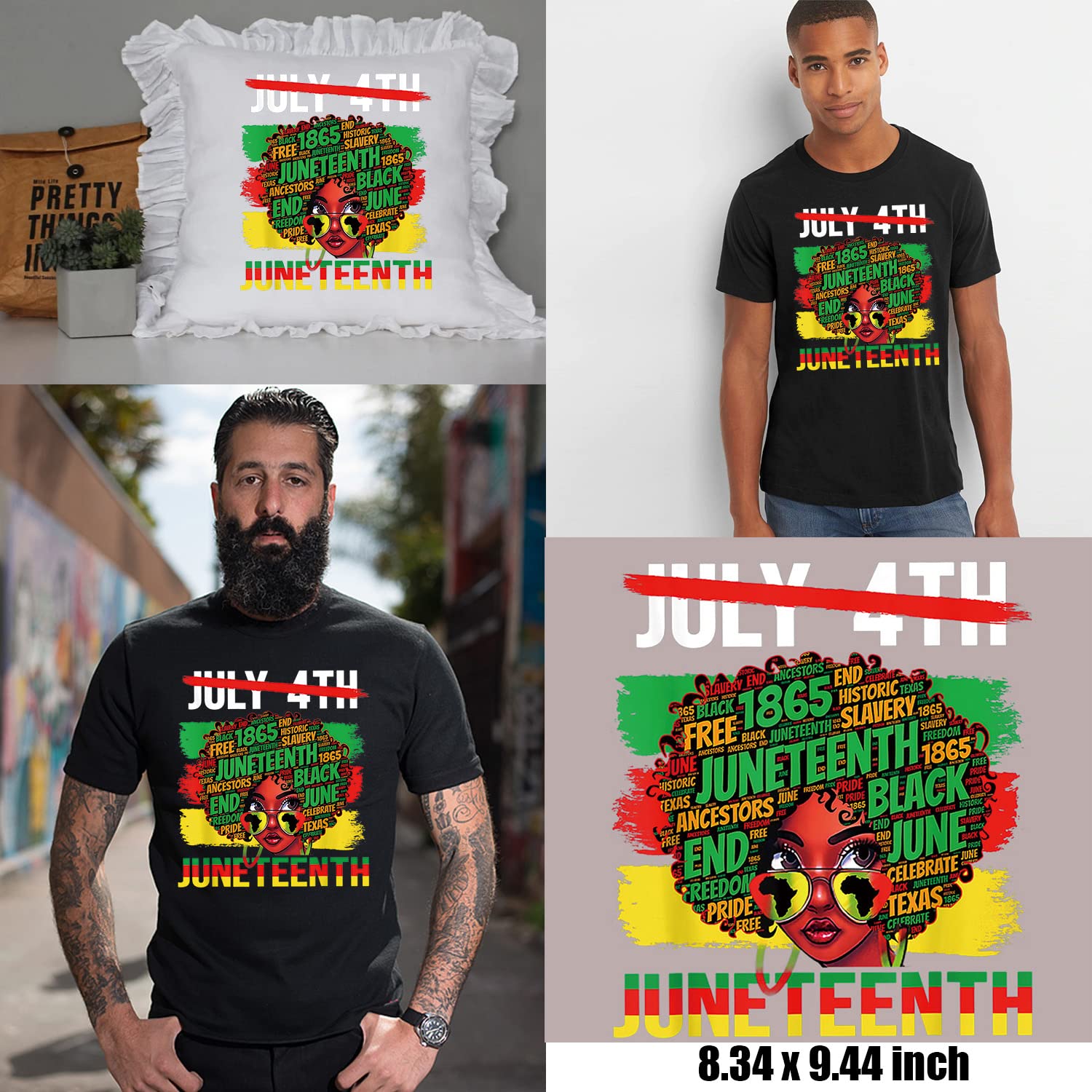 3 Sheets Juneteenth Heat Transfer Vinyl Stickers Juneteenth Decorations Independence Day Iron on Decals Memorial Day Iron on Transfers Patches Supplies for T Shirts Backpack Clothing Hat Pillow