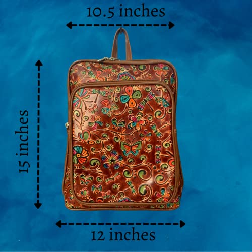 VALGATI Genuine Leather Designer Backpack (Cognac)