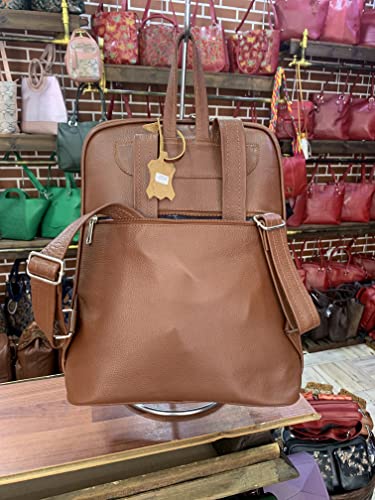 VALGATI Genuine Leather Designer Backpack (Cognac)