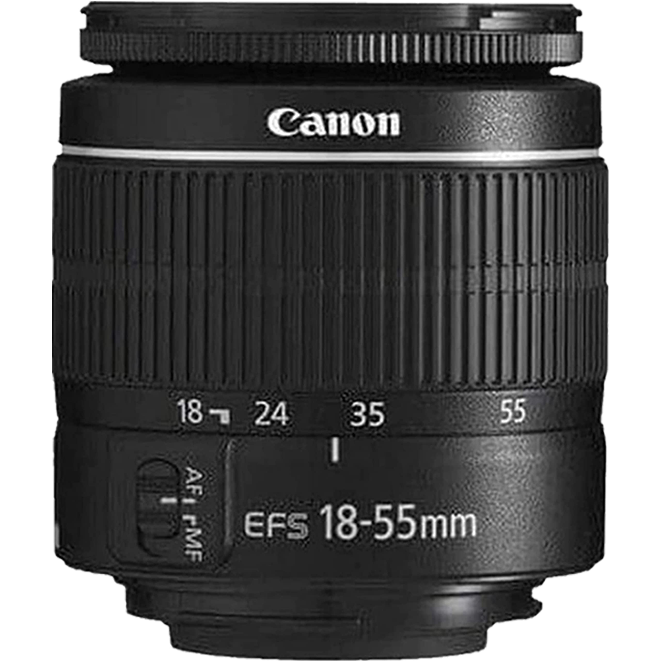 Canon EOS Rebel T100 DSLR Camera w EF-S 18-55mm f/3.5-5.6 III Lens + EF-S 55-250mm f/4-5.6 is STM Lens + 500mm f/8 Focus Lens + 2X 64GB Memory + Case + Filters + Tripod + More (35pc Bundle)