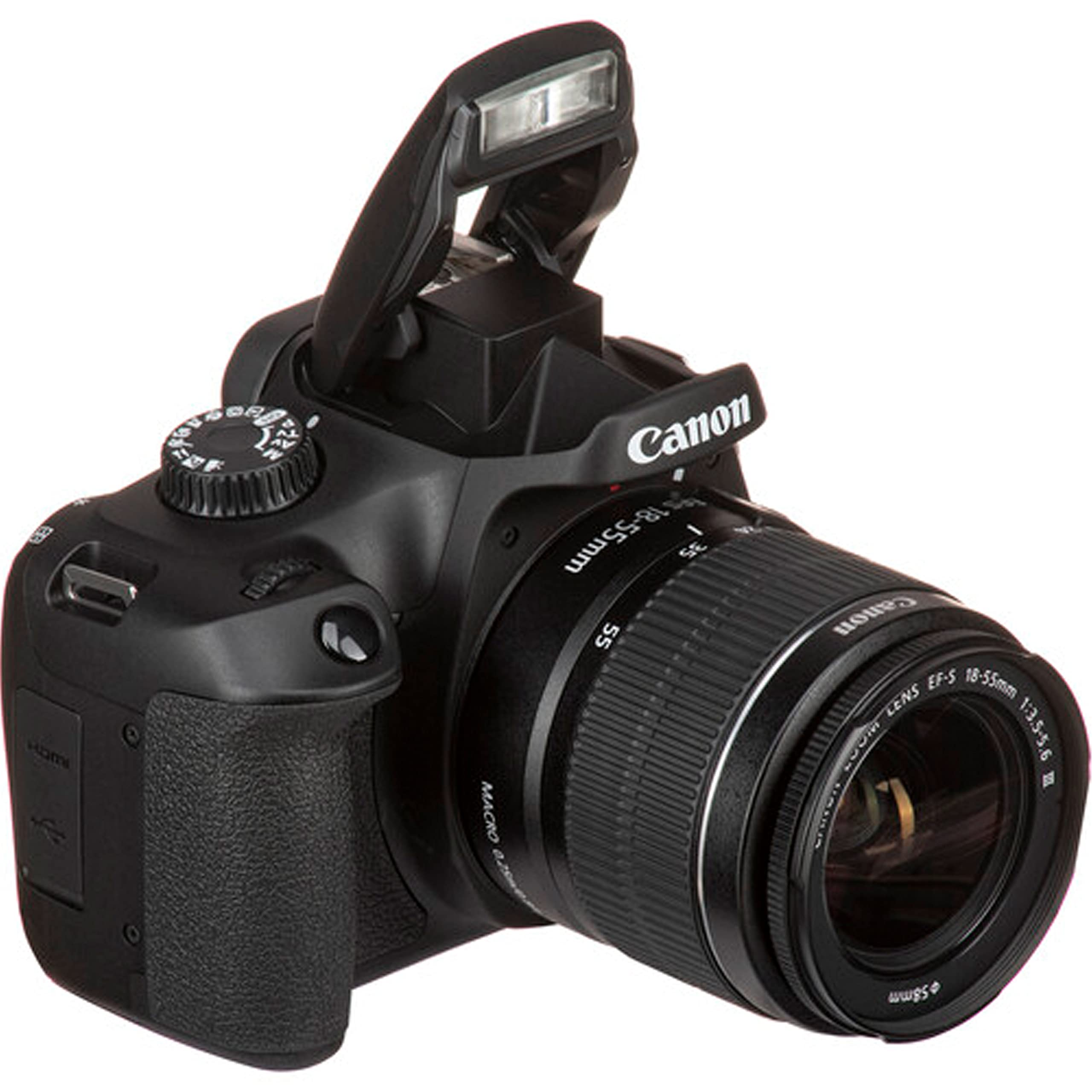 Canon EOS Rebel T100 DSLR Camera w EF-S 18-55mm f/3.5-5.6 III Lens + EF-S 55-250mm f/4-5.6 is STM Lens + 500mm f/8 Focus Lens + 2X 64GB Memory + Case + Filters + Tripod + More (35pc Bundle)