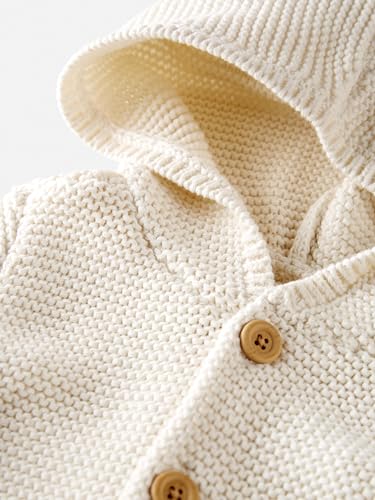little planet by carter's unisex-baby Organic Cotton Signature Stitch Cardigan, Cream, 24 Months