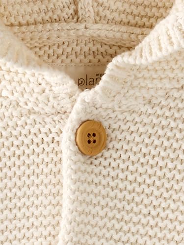 little planet by carter's unisex-baby Organic Cotton Signature Stitch Cardigan, Cream, 24 Months