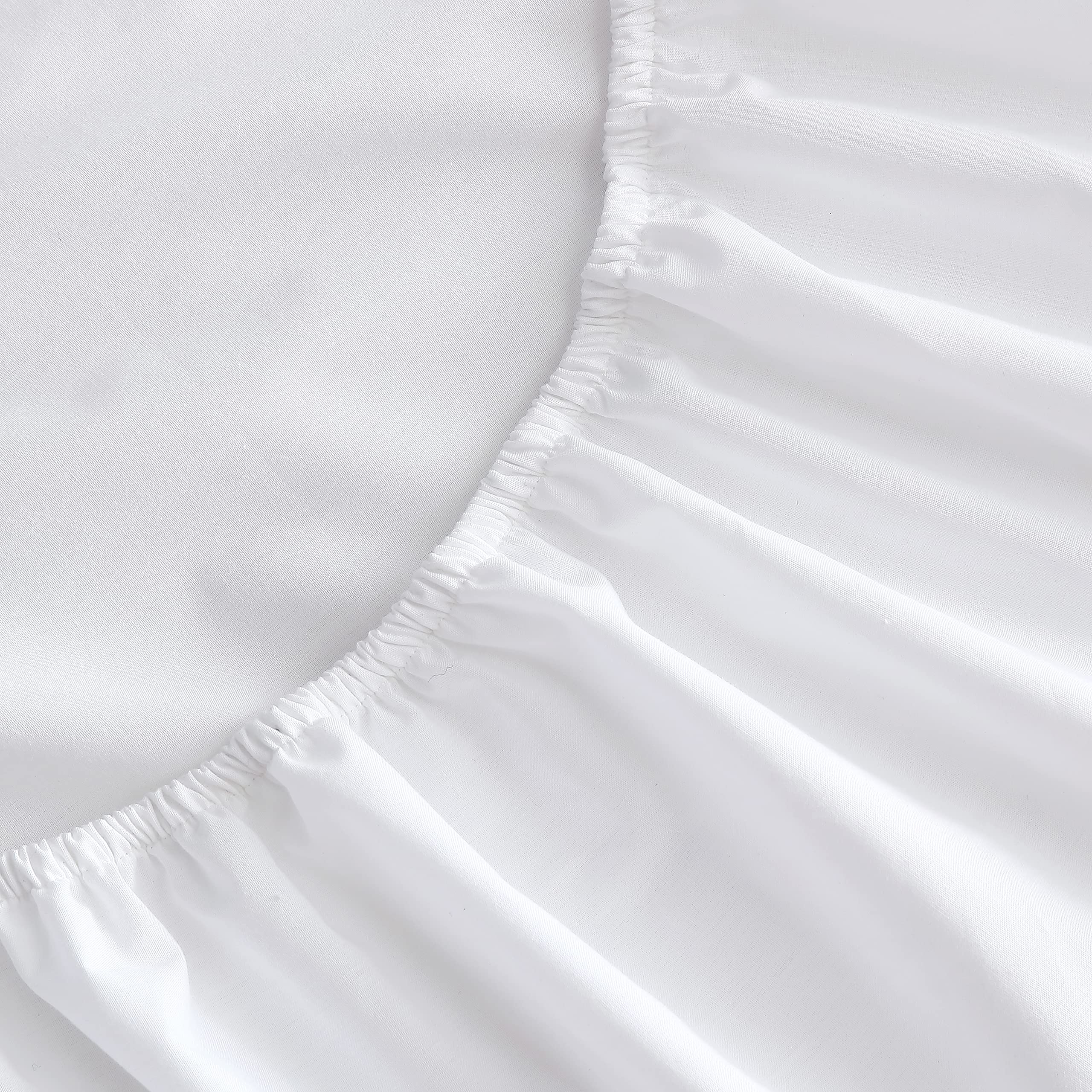 Nautica - Twin Fitted Sheet, Cotton Percale Bedding, Casual Home Decor (Solid White, Twin)