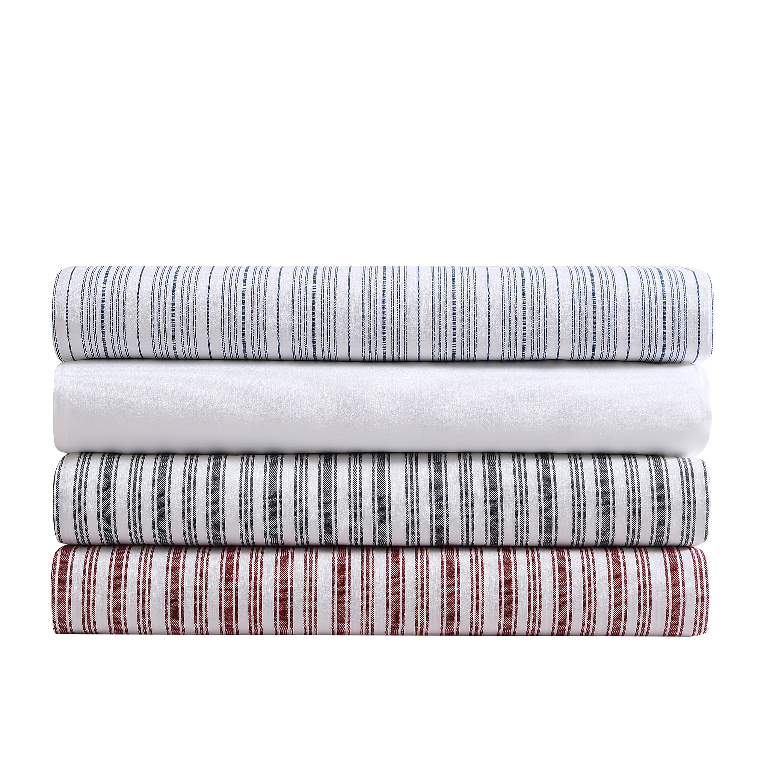 Nautica - Twin Fitted Sheet, Cotton Percale Bedding, Casual Home Decor (Solid White, Twin)