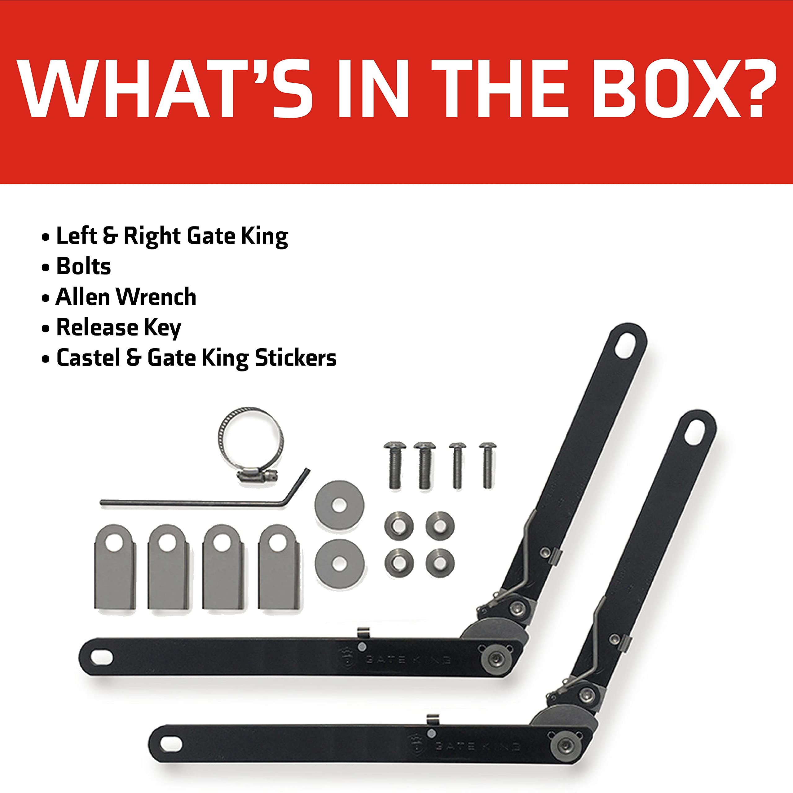 TrendsAuto Gate King Tailgate Adjuster for 2003-2018 Ram 1500 2500 3500 | Replaces Truck Tailgate Cable or Tailgate Assist, Secures Loose Items | Includes Decal | 490318