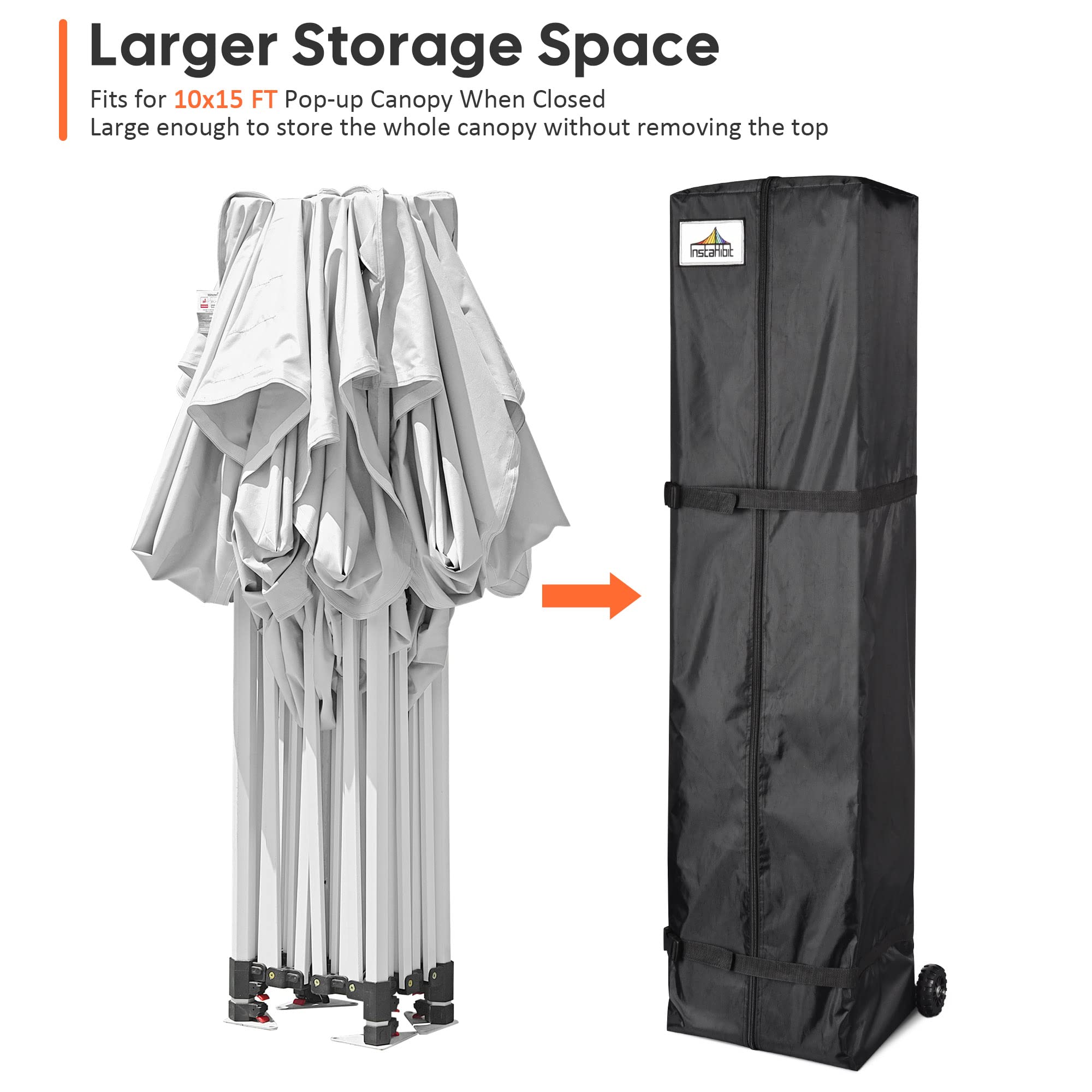 Instahibit Pro XL Canopy Carry Bag Wheeled for 10x15' Popup Event Shelter Tent Storage Case