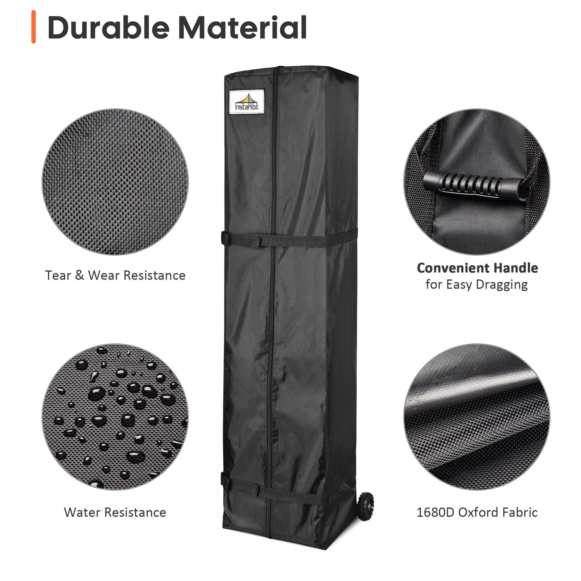 Instahibit Pro XL Canopy Carry Bag Wheeled for 10x15' Popup Event Shelter Tent Storage Case