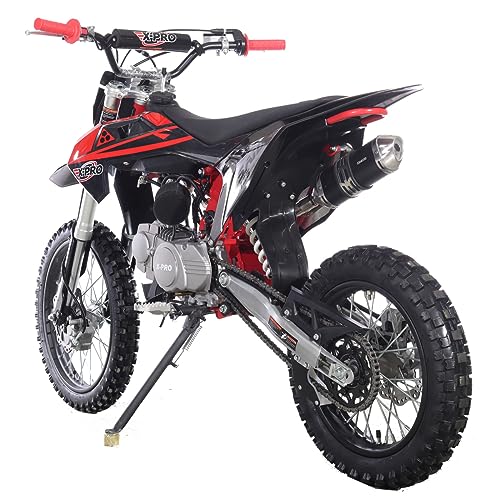 X-PRO Sail 125cc Zongshen Brand Engine Dirt Bike with 4-Speed Manual Transmission! Kick Start, Big 17"/14" Tires! (Red)