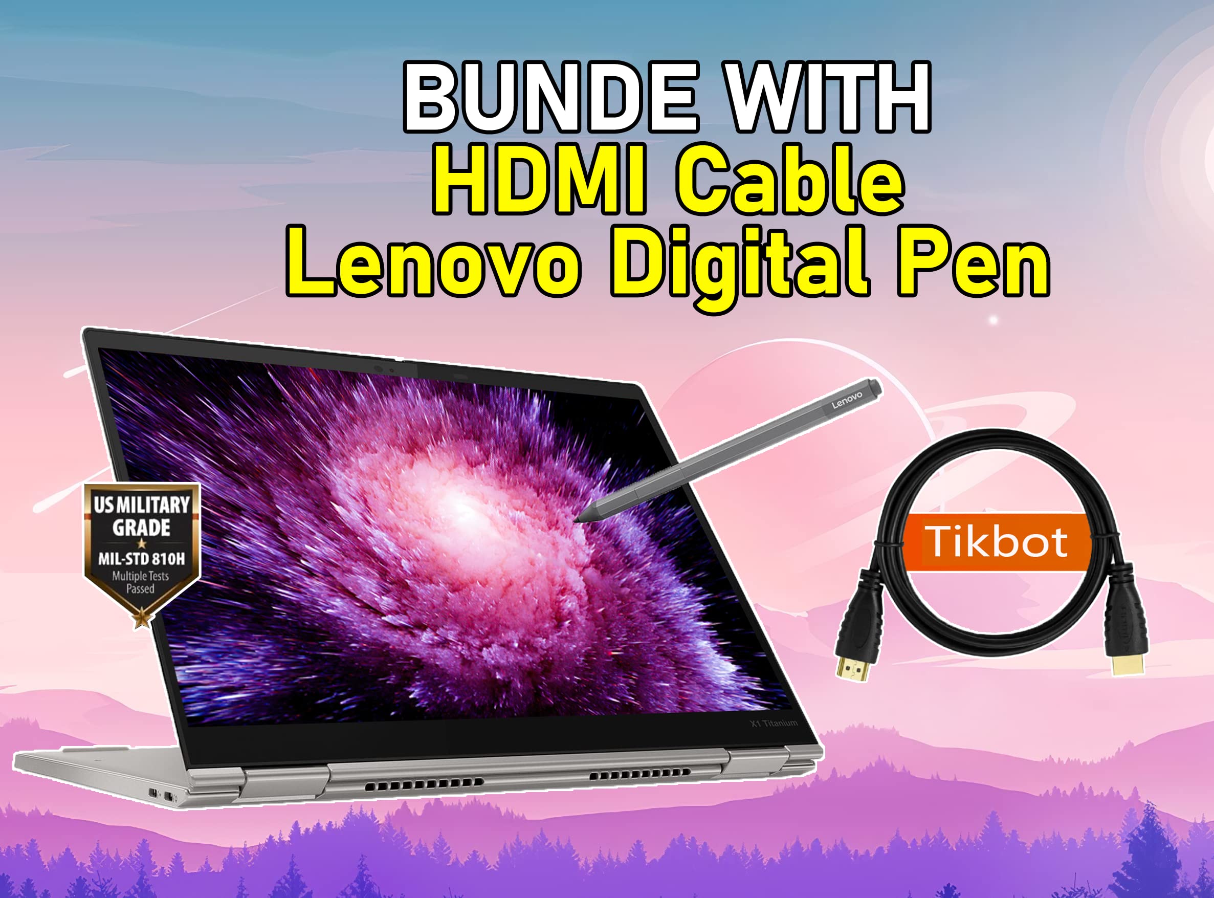 Lenovo ThinkPad X1 Titanium Yoga 13.5" 2-in-1 Touch 2K(2256 x 1504) Ultra-Slim Laptop EVO i7-1160G7 Wi-Fi 6 450nits 2xThunderbolt4 Win11 Pro w Digital Pen & HDMI (16GB RAM | 512GB PCIe SSD)