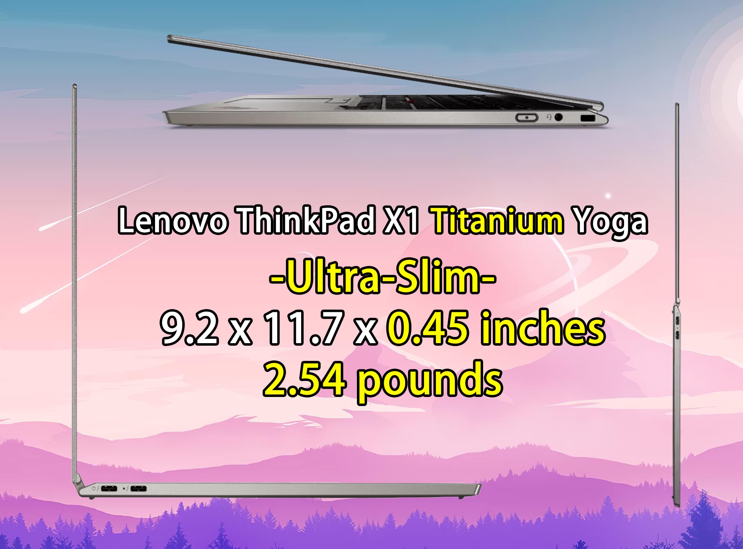 Lenovo ThinkPad X1 Titanium Yoga 13.5" 2-in-1 Touch 2K(2256 x 1504) Ultra-Slim Laptop EVO i7-1160G7 Wi-Fi 6 450nits 2xThunderbolt4 Win11 Pro w Digital Pen & HDMI (16GB RAM | 512GB PCIe SSD)