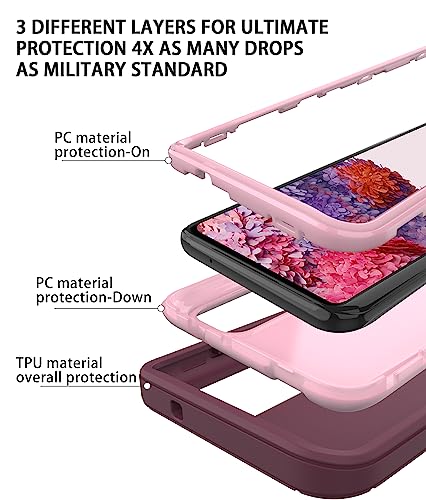 Guirble for Samsung Galaxy S20 Case,Shockproof Dropproof Galaxy S20 Case,Heavy Duty Protective for Samsung S20 Case 6.2 Inch (Purple/Pink)