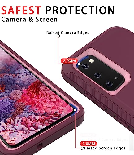 Guirble for Samsung Galaxy S20 Case,Shockproof Dropproof Galaxy S20 Case,Heavy Duty Protective for Samsung S20 Case 6.2 Inch (Purple/Pink)