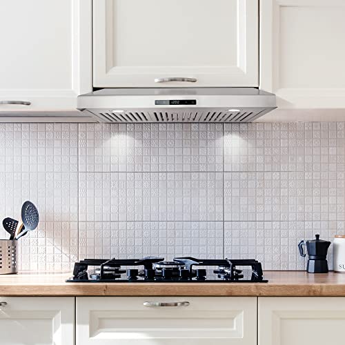 COSMO COS-KS6U30 30 in. Haven Collection 500 CFM Ducted Under Cabinet Range Hood, Touch Controls, LED Lights, Stainless Steel, 30 inch