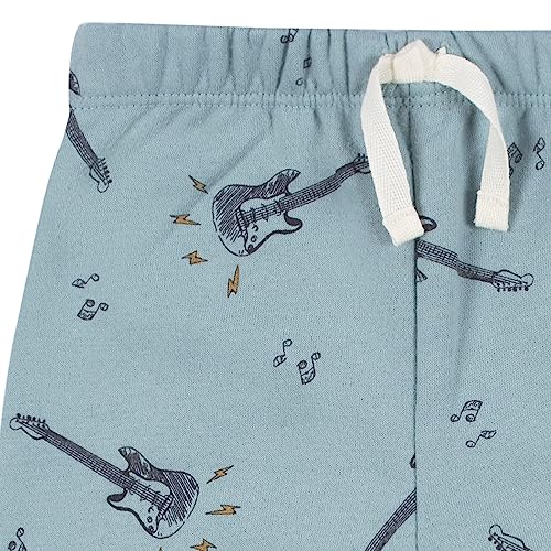 Gerber Baby Boys Toddler 2-Piece Fleece Sweatshirt and Jogger Set, Teal Guitars, 3T