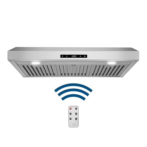 COSMO COS-KS6U30 30 in. Haven Collection 500 CFM Ducted Under Cabinet Range Hood, Touch Controls, LED Lights, Stainless Steel, 30 inch