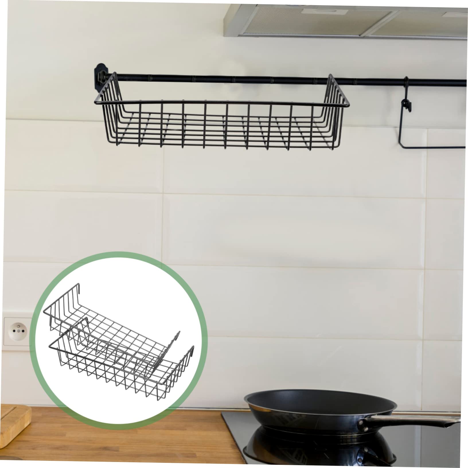 Zerodeko 2pcs Pegboard Grid Panel Board Shelf Storage Basket Grid Wall Basket Peg Board Accessoris Sundries Wall Shelf Grid Panel Board Basket Grid Panel Shelf Wire Straight Shelf